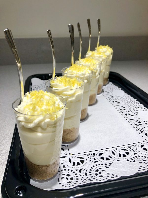 Mini Lemon Cheesecake Shots | Lay and Leave Buffets